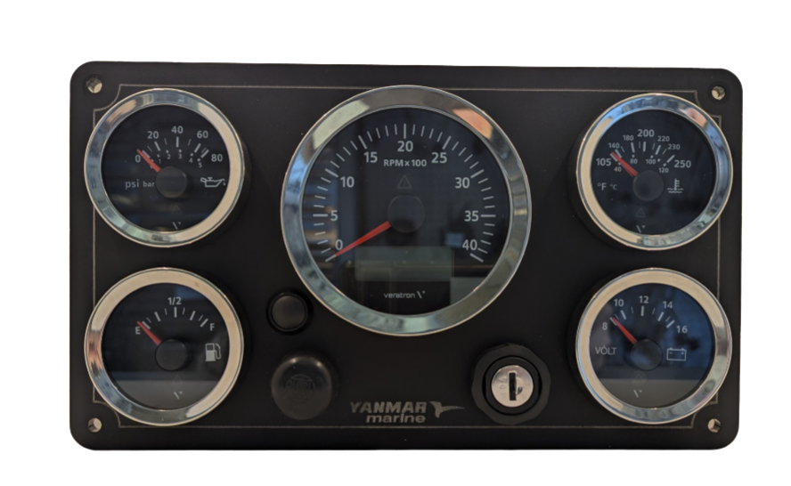 Yanmar Engine Instrument Panel 5 Cockpit Gauges | AC DC Marine Inc ...