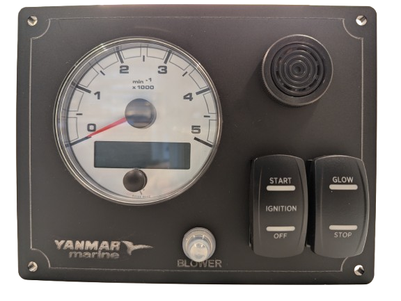 Yanmar Engine Panel with Rocker Switches 1 OceanLink VDO Tachometer ...