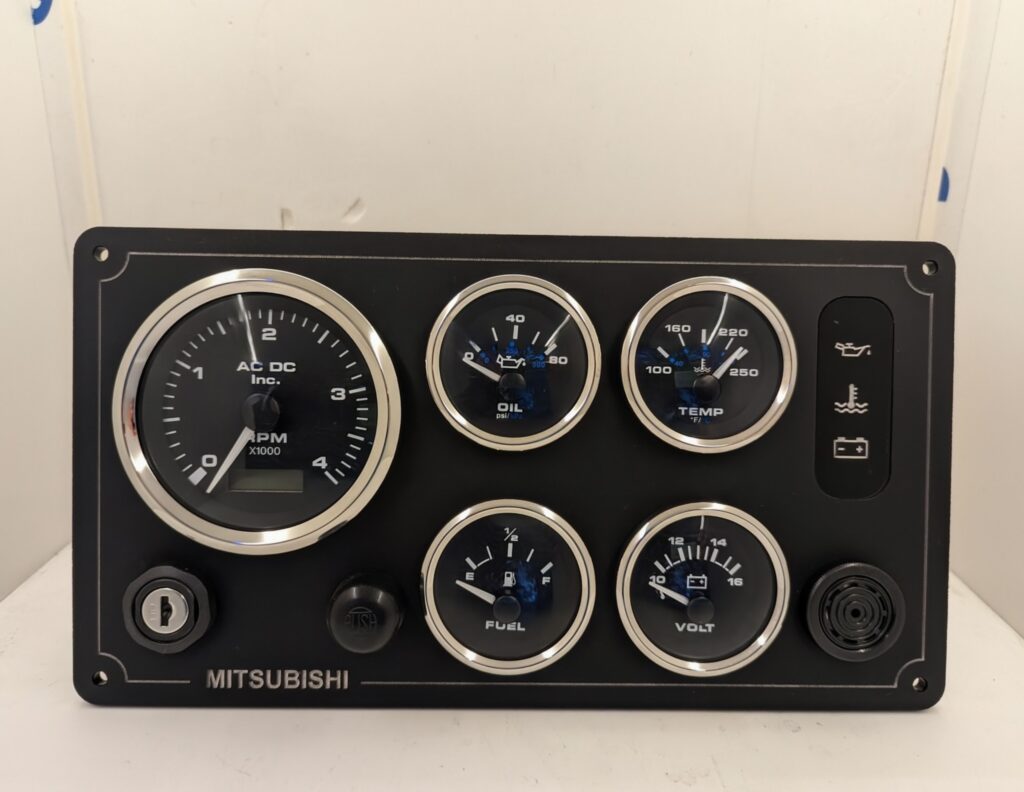 Mitsubishi Engine Marine Instrument Panel 5 Premier Gauges (Made in USA ...