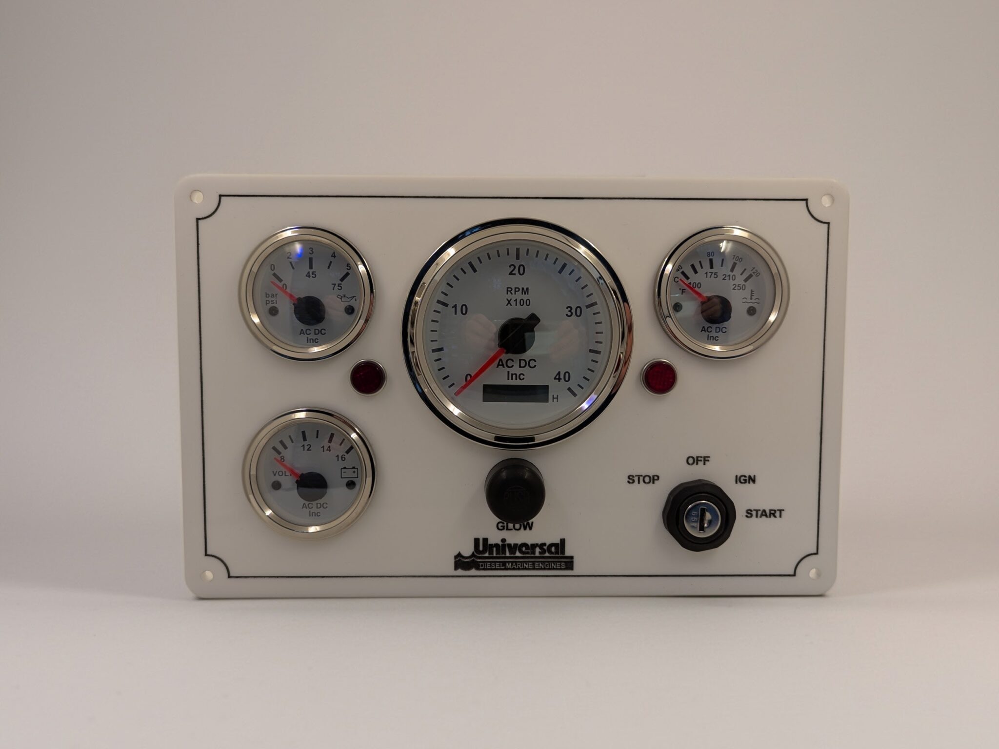 Universal Marine White Instrument Panel 4 Offshore Gauges (Made in USA ...
