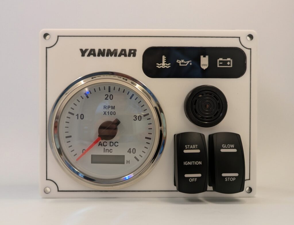 Yanmar Diesel Engine Panel with Rocker Switches 1 Offshore Tachometer ...