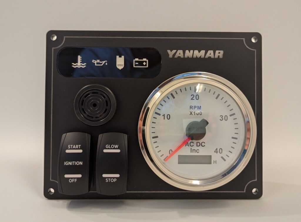 Yanmar Diesel Engine Panel with Rocker Switches 1 Offshore Tachometer ...