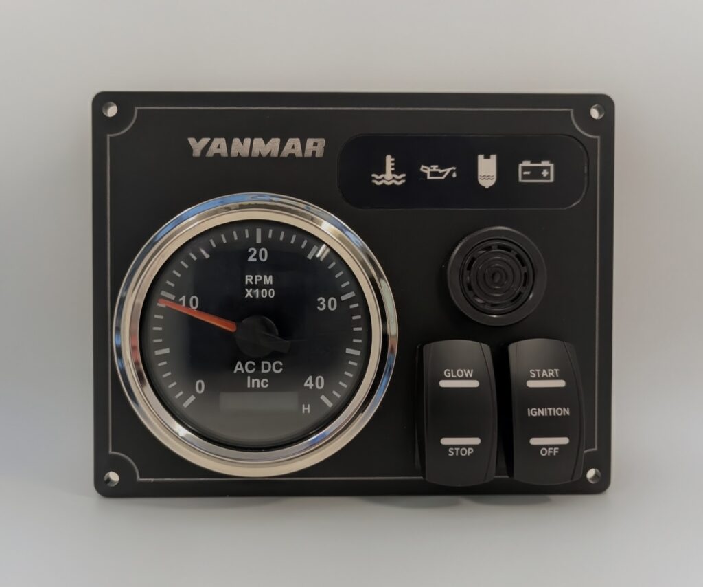 Yanmar Diesel Engine Panel with Rocker Switches 1 Offshore Tachometer ...