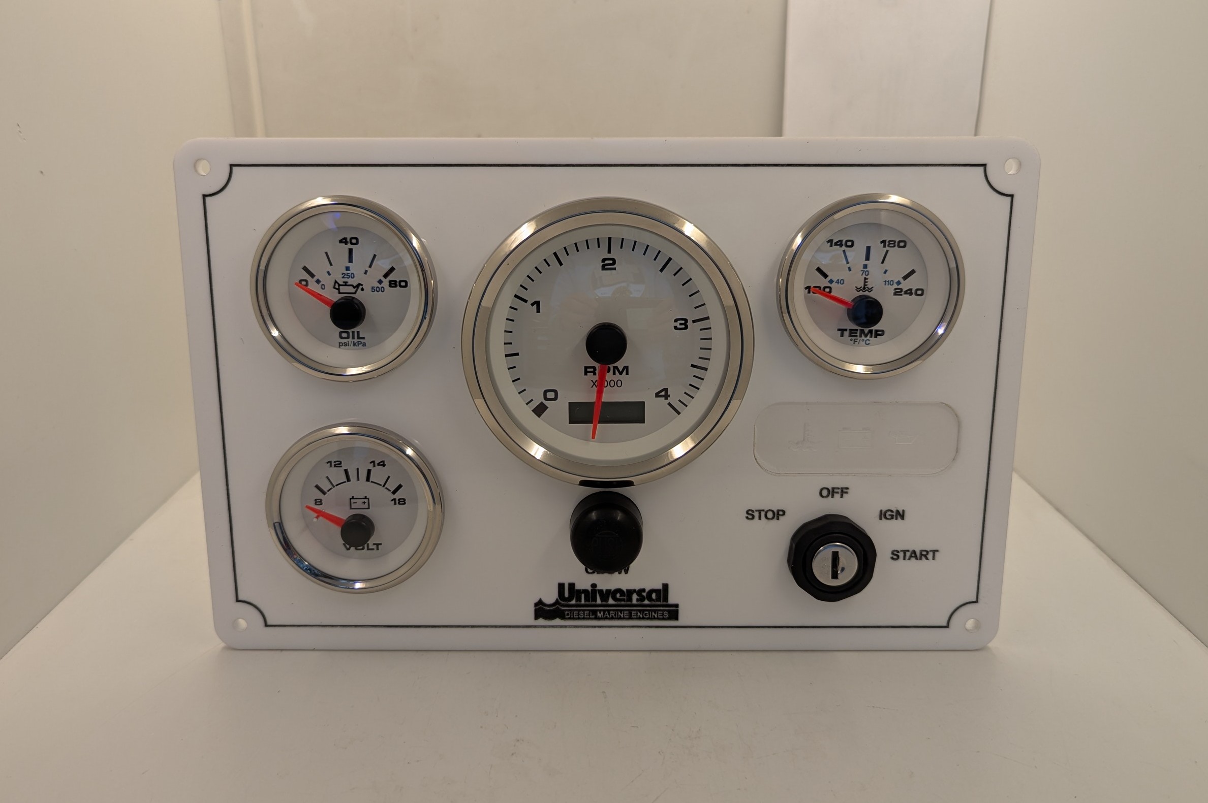 Universal Marine White Instrument Panel 4 Premier Gauges (Made in USA ...