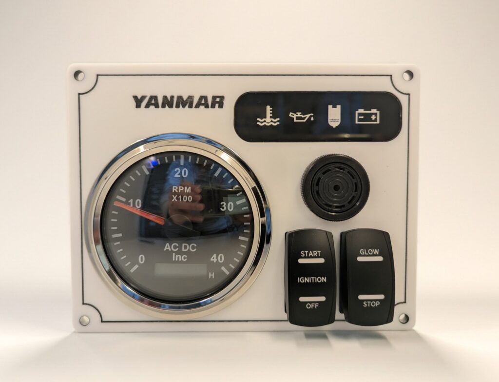Yanmar Diesel Engine Panel with Rocker Switches 1 Offshore Tachometer ...